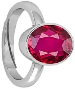 SIDHGEMS 11.25 Ratti Ruby/Manik Ring Brass Ruby Silver Plated Ring Price in India - Buy SIDHGEMS ...