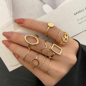 Jewels Galaxy Contemporary Stackable Rings Set Brass Gold Plated Stack Ring Price in India - Buy ...