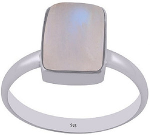 Silverandgem Plain Collet Natural 925 Sterling Solid Silver Ring Price in India - Buy ...