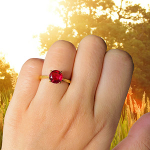 Chopra Gems Unique & Effective 100% Original Ruby Manik Stone Ring for Men & Women Brass Gold ...
