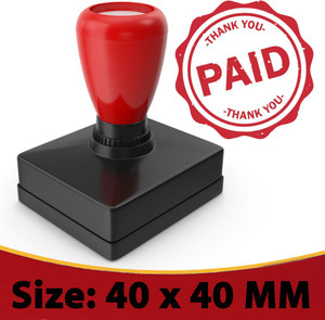 Rich Square Paid Self Ink Rubber Stamp Red Ink Size: 40 x 40 MM Self Ink Stamp Price in India ...