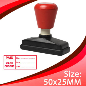 Rich Square Paid (CASH/CHEQUE) Self Ink Rubber Stamp Red Ink Size: 50x25 MM Self Inking Stamp ...