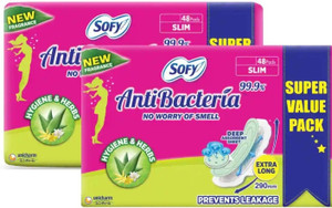 SOFY AntiBacteria Super XL-48+48-290mm ultra ( pack of 96 ) Sanitary Pad | Buy Women Hygiene ...