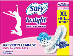 SOFY Bodyfit Extra Long 290 mm-6 Sanitary Pad | Buy Women Hygiene products online in India ...