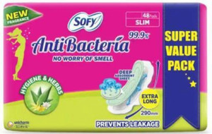 SOFY AntiBacteria Super XL-48-290mm ultra ( pack of 48 ) Sanitary Pad | Buy Women Hygiene ...