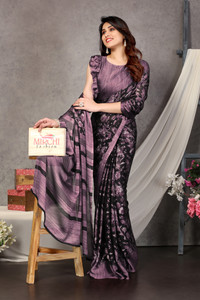 Buy MIRCHI FASHION Solid/Plain, Embellished Daily Wear Chiffon Purple, Black Sarees Online ...