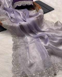 Buy KMK STUDIO Embroidered Bollywood Muslin Magenta Sarees Online @ Best Price In India ...