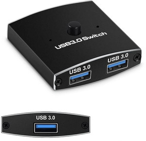 RuhZa USB 3.0 Switch Selector, Bi-Directional USB Switch 2 in 1 Out / 1 in 2 Out Media Streaming ...
