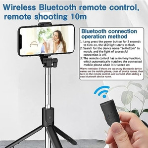 Mid Light Bluetooth Selfie Stick Tripod Stand with Remote Bluetooth M68 Cable Selfie Stick Price ...