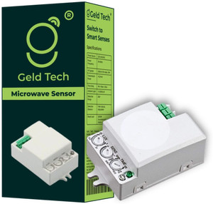 Geld Tech Microwave Motion Sensor Wall/Ceiling | Detect Humans | Day/Night | Pack of 5 Wired ...