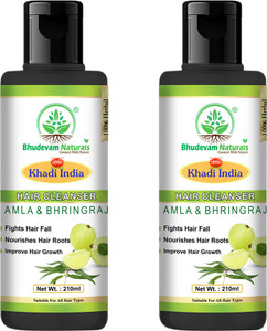 Bhudevam Naturals Khadi Amla Bhringraj Shampoo Nourishing Hair Growth Formula for Strong Hair ...