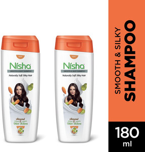 Nisha Almond & Olive Actives Shampoo For Smooth Soft Silky Hair, 180 ML - Pack Of 2 - Price in ...