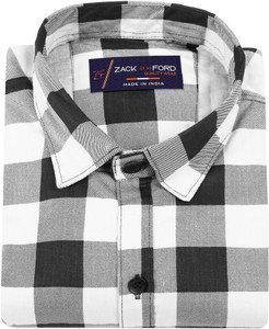 Zack Ford Men Checkered Casual White Shirt - Buy Zack Ford Men Checkered Casual White Shirt ...
