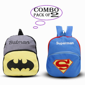 Ascension Kids School Bag Combo Batman & Superman Cartoon Baby Boy/Girl Bag Age (2 to 6) 14 L ...