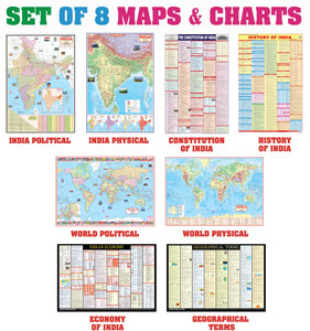 India & World Map ( Both Political & Physical ) with Constitution of India, Indian History ...