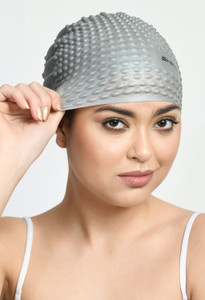 SHIFTER Swimming cap Bubble Cap for Long Hair Men Women Extra Stretch Pure Silicone Swimming Cap ...