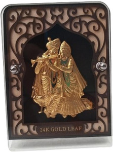 BRASS BLESSING Gold Plated Lord RADHA KRISHNA with Frame | Religious Collection (1909 ...