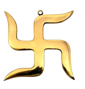 vastu-vigyan Vastu Brass SWASTIK/ SATIYA (9 INCH) Wall Hanging (Pack of 1) Decorative Showpiece ...