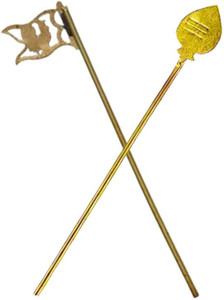 LeoTraders Murugan Vel and Seval Kodi Brass Flag for Poojaroom / Wallet / Pocket Decorative ...