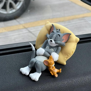 LAVITRA Car Dashboard Tom & Jerry Cute Sleeping Car Interior Accessory Decorative Showpiece - 5 ...