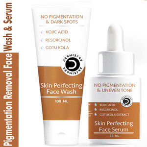 DERMISTRY Kojic Acid Pigmentation Dark Spot Melasma Tan Removal Fairness Serum & Face Wash ...