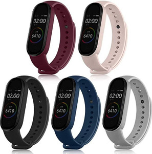 Asotai Adjustable Xiaomi Mi Band 5 & 6 Silicone Set of 5 Smart Band Strap Price in India - Buy ...