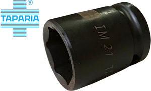 TAPARIA IM21 Cold Forged CrMo1/2 inch Drive Black Phosphated Hexagon Impact Socket-21mm Socket ...