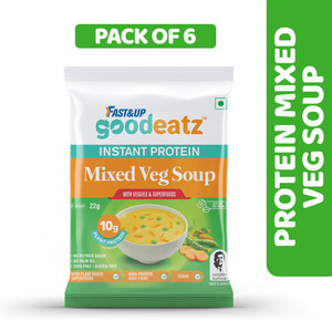 FAST&UP GoodEatz Mixed Veg Soup - Vegan Instant Soup with 10g Plant Protein (6 x 22g) Price in ...