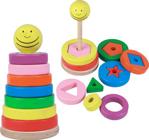 SmartBee Toys Shape Stacker Rainbow Tower with Activity Flashcards 15 Pieces | - Shape Stacker ...