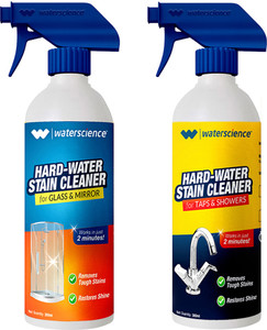 Water Science 2-in-1 Hard water Stain cleaner combo For taps, showers, glass, tiles & mirrors ...