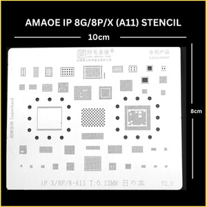 AKT AMAOE IP 8G/8P/X (A11) STENCIL BGA IP 8G,IP 8 PLUS,IP X ,A9 CPU Reballing for tin tin mesh ...