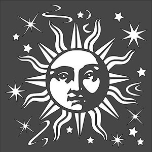 Kachi Pencil Art & Craft Layering Stencil, (NA18) Celestial Sun ...