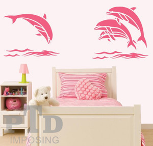 dolphin wall stencil