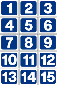 ShubhFly 11 cm Big Number Sticker 1 to 15 Digits Blue Colour Number ...