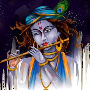 surmul 20 cm Lord Krishna Kanha Ji Photo Poster Home Décor Wall Décor Puja Room 8x8 Inch Self ...