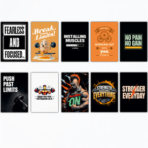 gym posters | gym wall posters | pack of 10 gym motivational poster ...