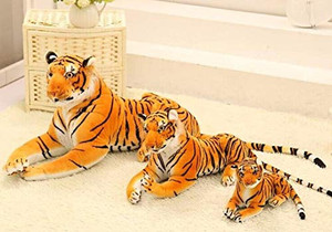 Muzito Tiger Sitting Plush Soft Toy Cute Kids Home Decor Boys/Girls (30 Cm) - 30 cm - Tiger ...