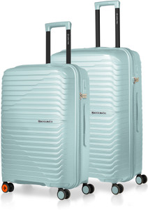 NASHER MILES Cairo HardSided Polypropylene Set of 2 Pastel Green Trolley Bag(55&65cm) Cabin ...