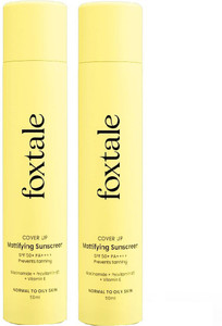 Foxtale Sunscreen - SPF 50 PA++++ - (Pack of 2) CoverUp SPF 50+ Broad Spectrum Matte Sunscreen ...