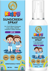 Mom & World Sunscreen - SPF 50 PA+++ Mineral Based Kids Sunscreen Spray SPF 50, Water Resistant ...