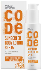 Wild Stone Sunscreen - SPF 15 PA+ CODE Sunscreen Body Lotion | Lightweight & Non-Greasy Formula ...