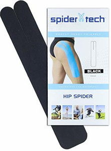 Spidertech Pre Cut Hip Kinesiology Tape [Black] Water Resistant And Easy To Use Kinesiology Tape ...