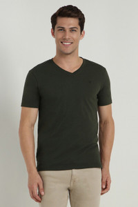 Allen Solly Solid Men V Neck Green T-Shirt - Buy Allen Solly Solid Men V Neck Green T-Shirt ...