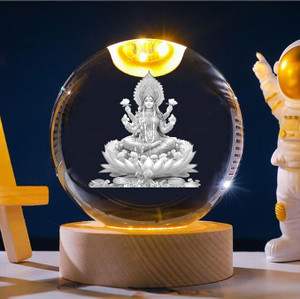 BITSY BLOOM 3D Crystal Ball Lamp | Night Light with Wooden Base | Table Lamp Price in India ...