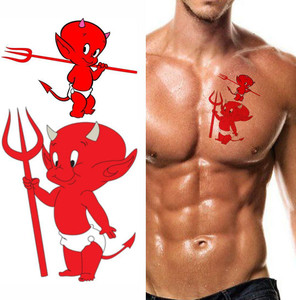voorkoms Red Little Devil Temporary Tattoo Stickers For Male And Female Fake Tattoo - Price in ...