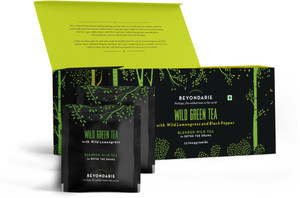 Beyondarie Wild Green Tea with Lemongrass & Black Pepper, 15 Tea Pyramids Lemon Grass, Black ...