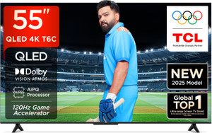 TCL T6C 139 cm (55 inch) QLED Ultra HD (4K) Smart Google TV 2025 Edition with HDR 10+ | Dolby ...