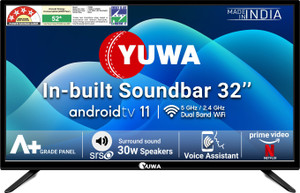 Yuwa 30w In-built Soundbar 80 cm (32 inch) HD Ready LED Smart Android TV with Voice Assistant ...