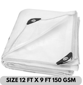 TOUGH STACKS HDPE Tarpaulin 150 GSM 12FT X 9FT UV resistant, 100% waterproof Tent - For ...