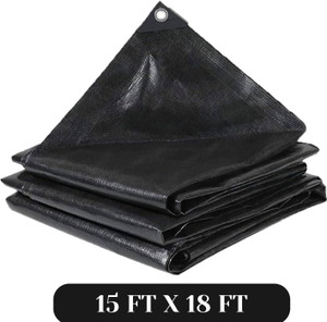 TOUGH STACKS HDPE Tarpaulin 250 GSM 15ft x 18ft WaterProof, UV resistant, Reinforced Eyelets ...